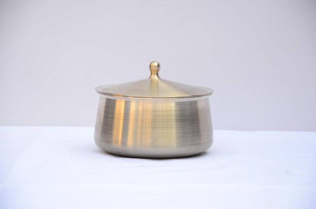 Bronze Kansa Rice Vessel With Lid: Ayurvedic Cooking Pot - Etsy