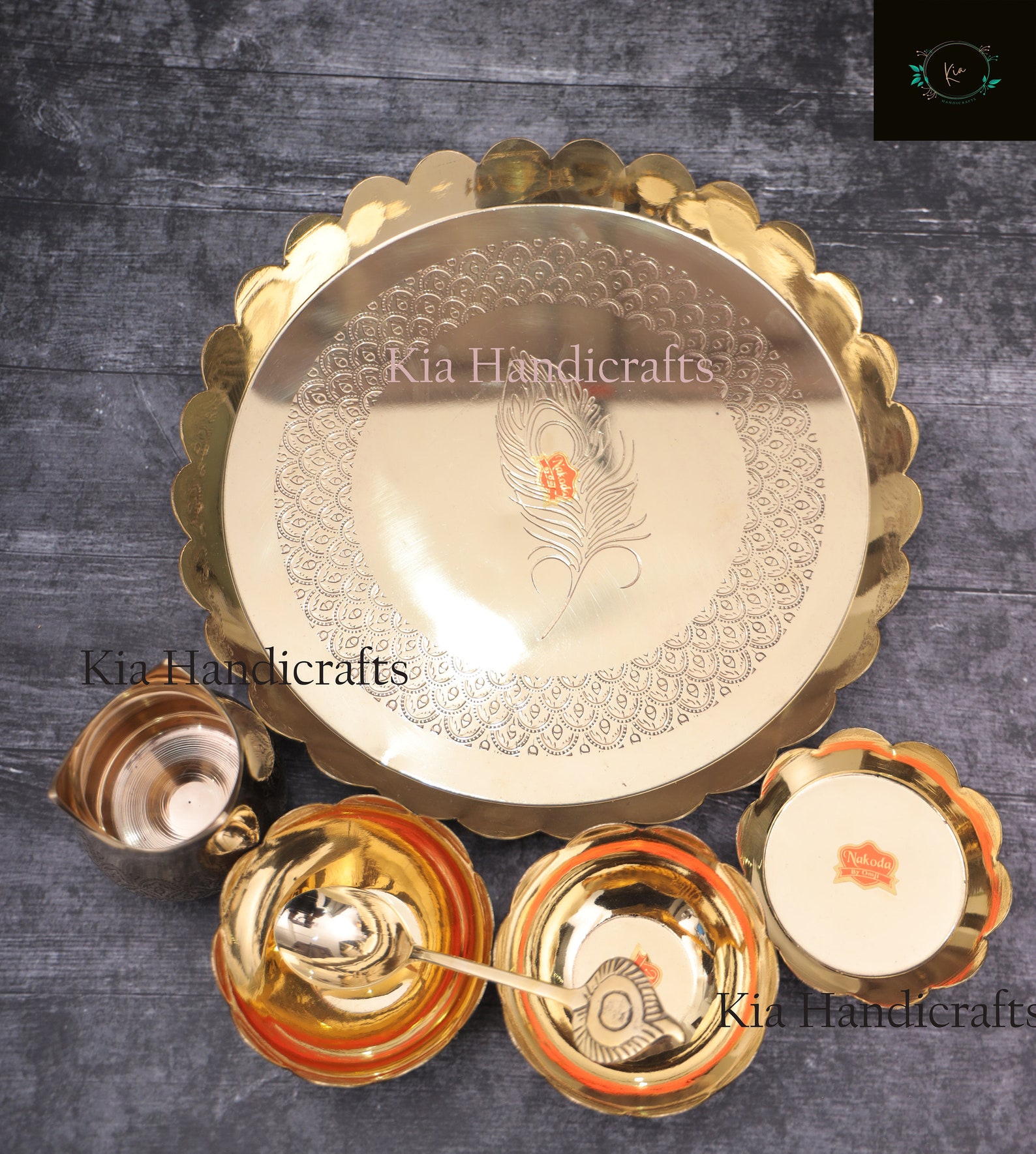 Antique Design Golden Dinner Thali,traditional Golden Dinnerware,golden ...