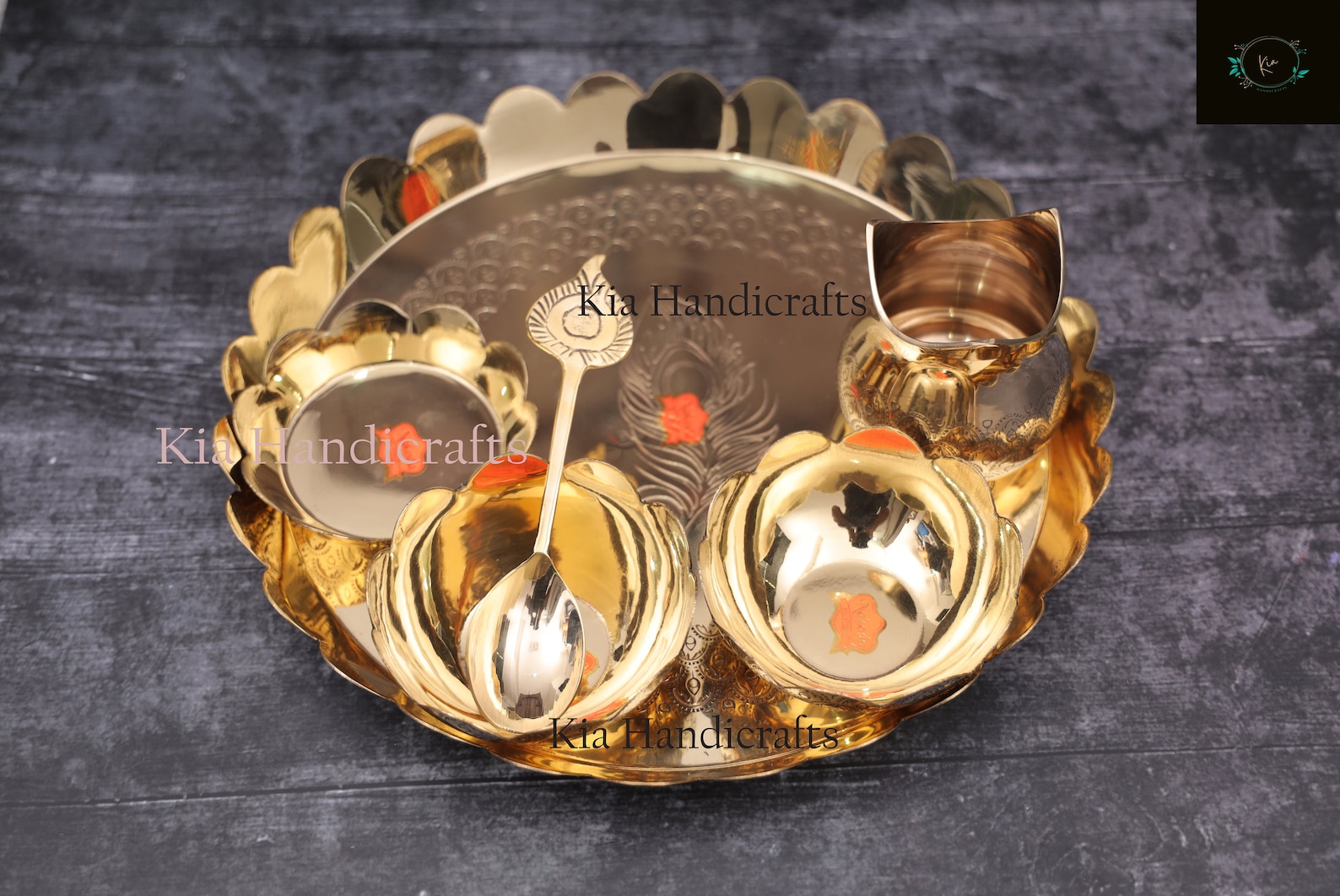 Antique Design Golden Dinner Thali,traditional Golden Dinnerware,golden ...
