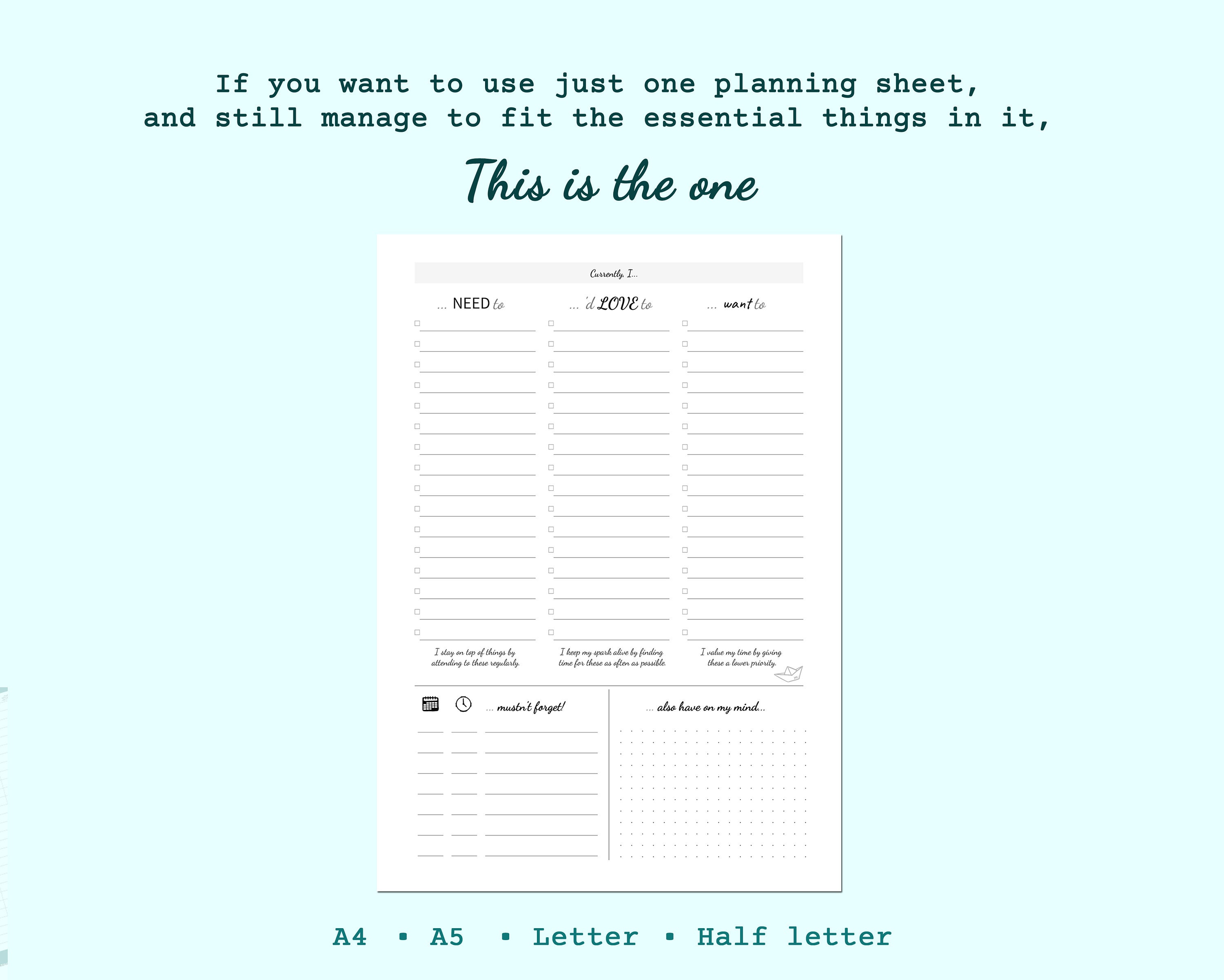 Planning Sheet Printable go to Planner daily Planner, to Do List ...