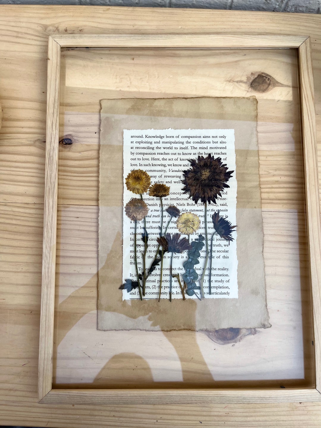 Dried Pressed Natural Flower Frame Made in Pine Wood Handcrafted ...
