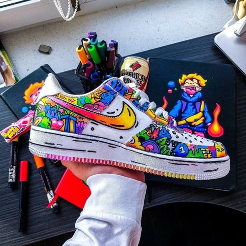 Custom Doodle Air Force 1 Doodle Sneakers Shoes Custom - Etsy Canada