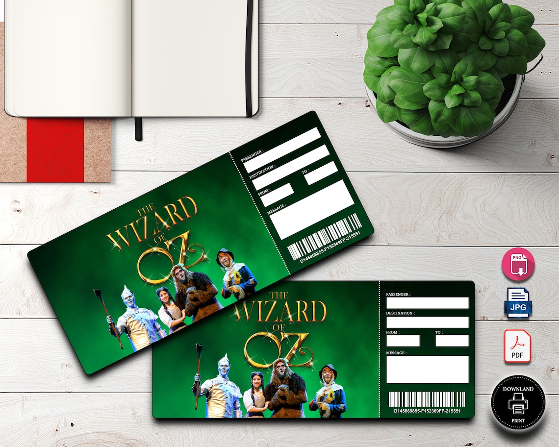 Printable the Wizard of Oz Broadway Surprise Ticket.editable - Etsy