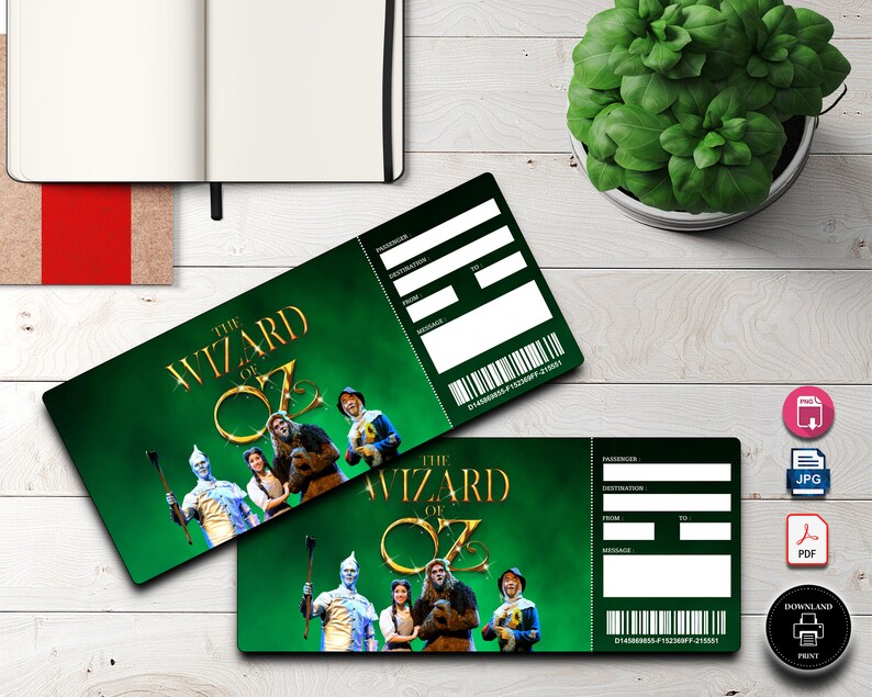 Printable the Wizard of Oz Broadway Surprise Ticket.editable - Etsy