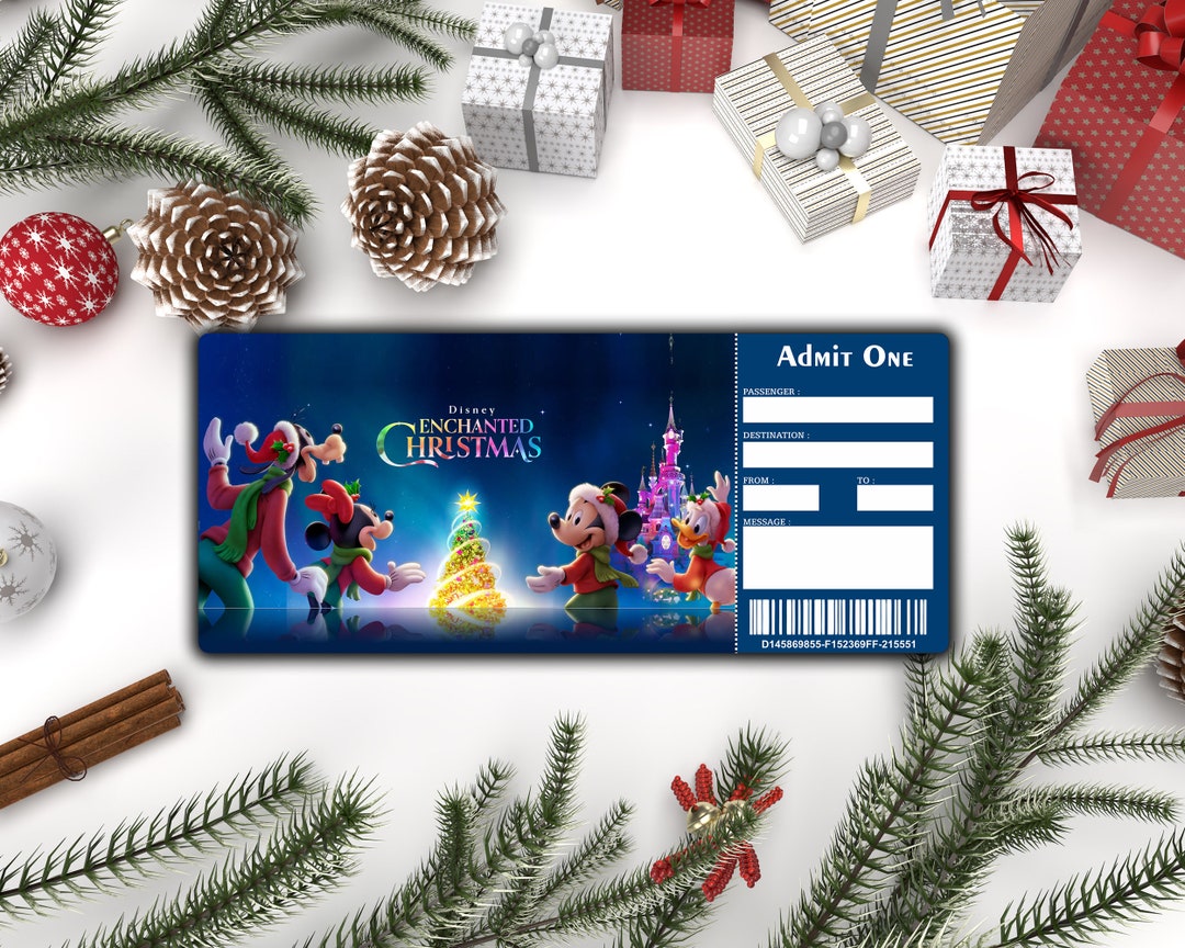 Billet de Noël personnalisé Disneyworld pour parc à thème Surprise ...