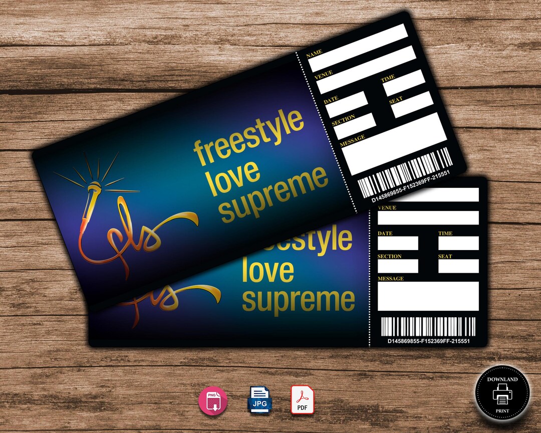 Printable FREESTYLE Love Supreme Broadway Surprise Ticket. - Etsy