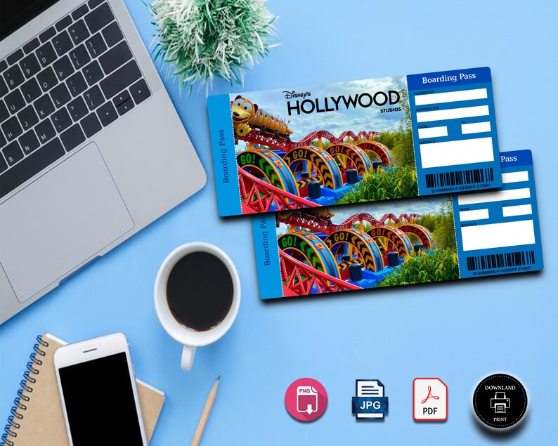 Printable Hollywood Studios Ticket Adobe Editable PDF Trip - Etsy