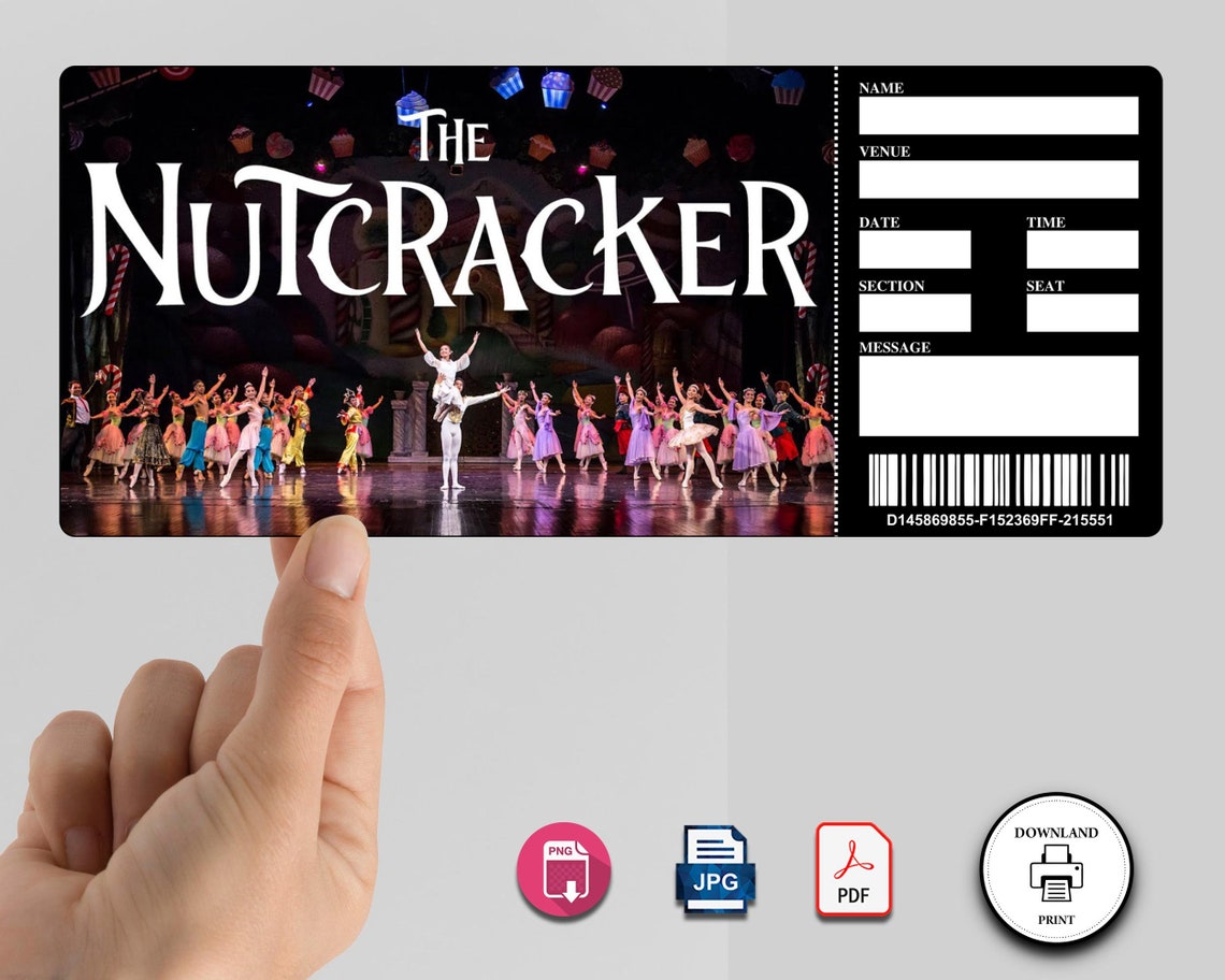 Printable NUTCRACKER Broadway Surprise Ticket Editable Musical - Etsy