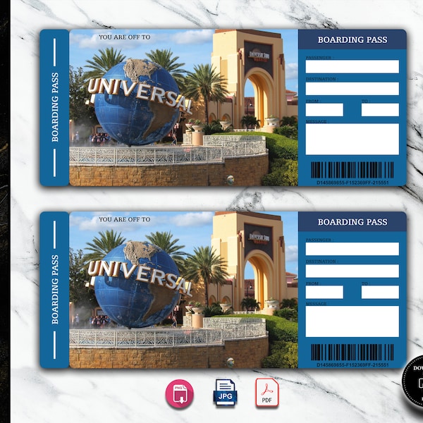 Universal Studio Fake Tickets - Etsy
