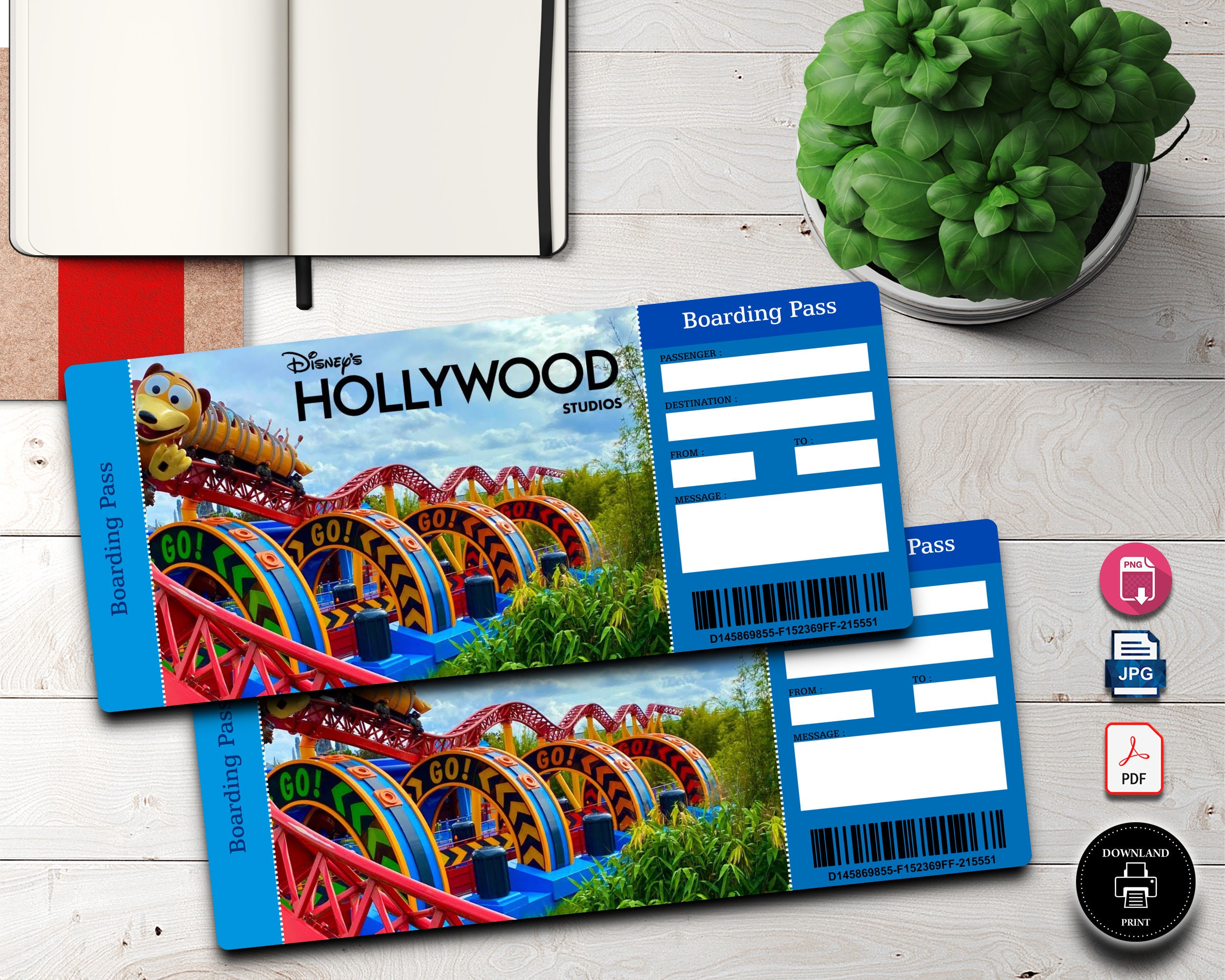 Printable Hollywood Studios Ticket Adobe Editable PDF Trip - Etsy