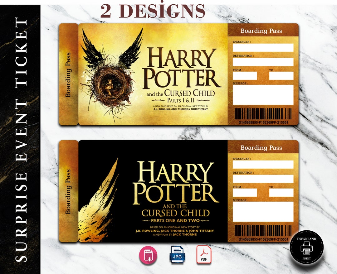 Printable CURSED CHILD Broadway Surprise Ticket. Editable - Etsy Australia