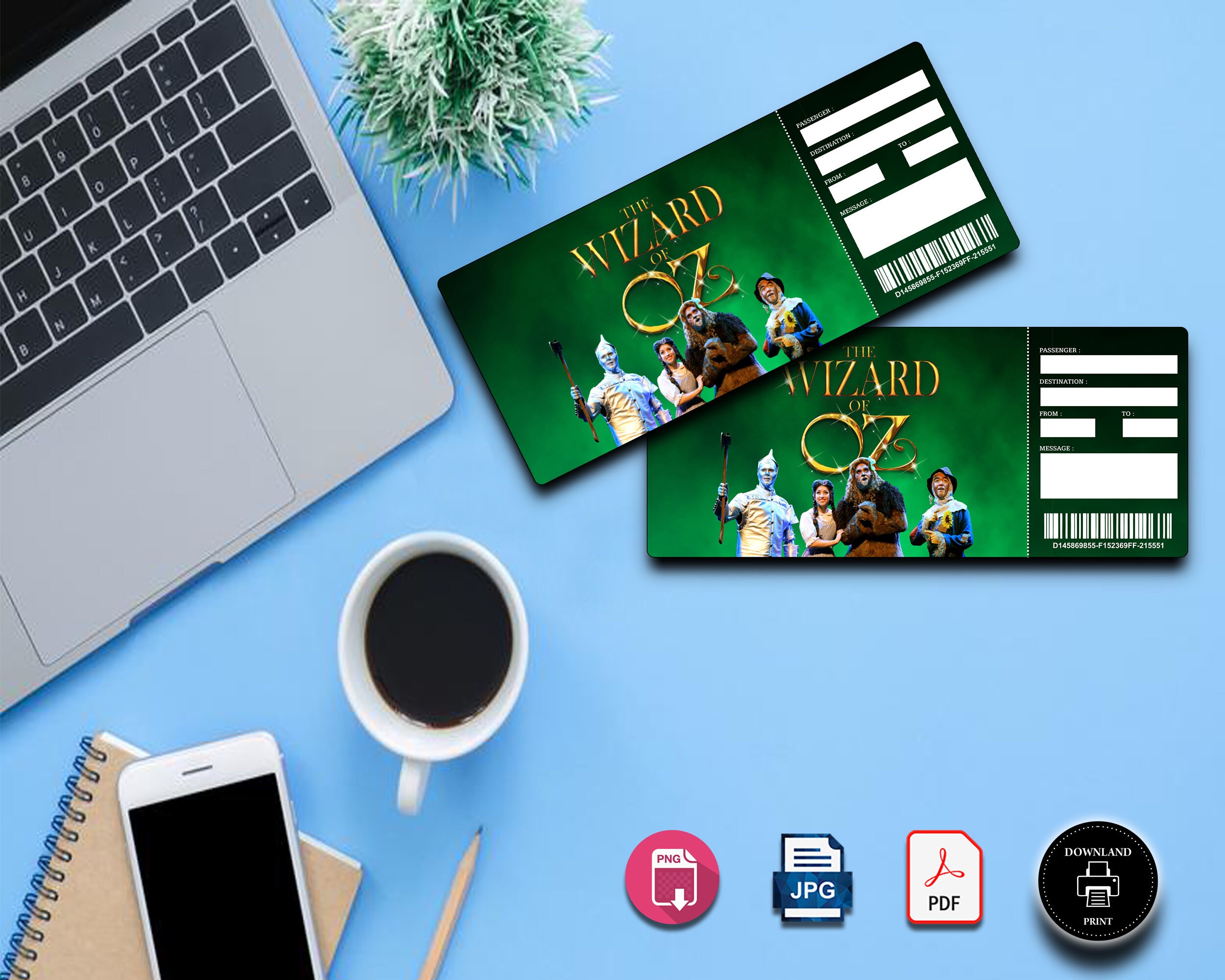 Printable the Wizard of Oz Broadway Surprise Ticket.musical - Etsy