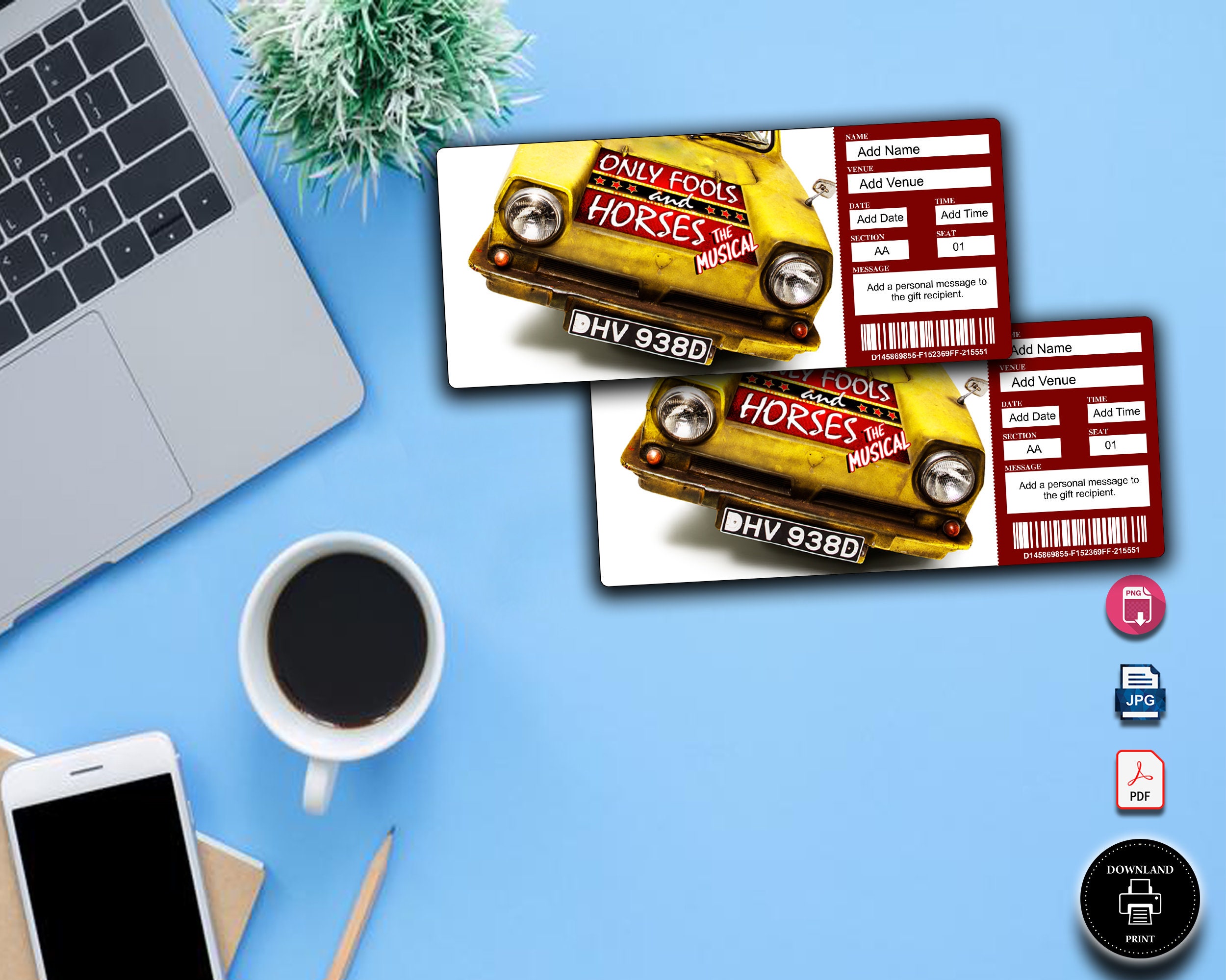 Printable Only Fool and Horses Broadway Suprise Ticket Musical - Etsy UK