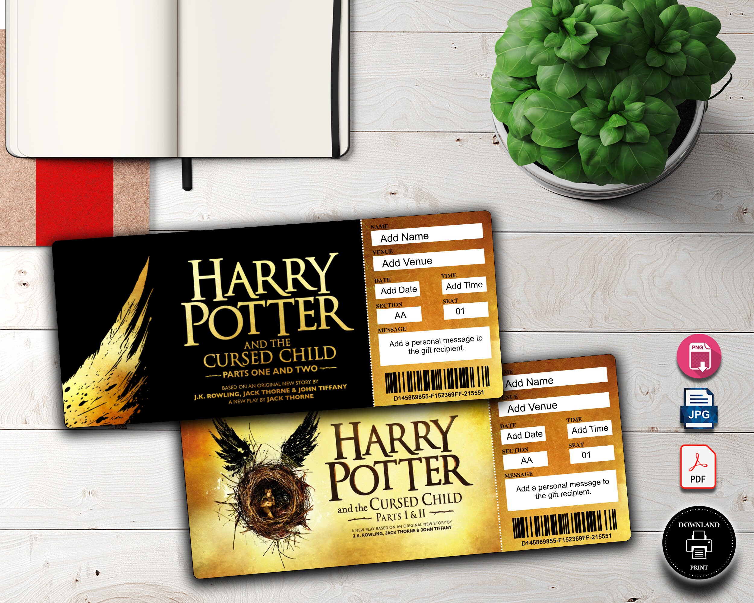 Printable CURSED CHILD Broadway Surprise Ticket. Editable - Etsy Australia