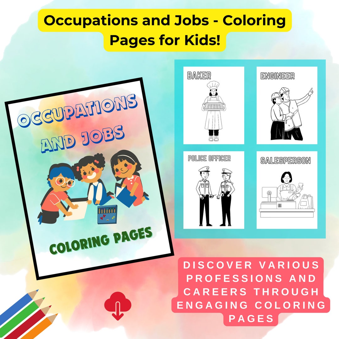 Occupations and Jobs - Coloring Pages for Kids - Etsy