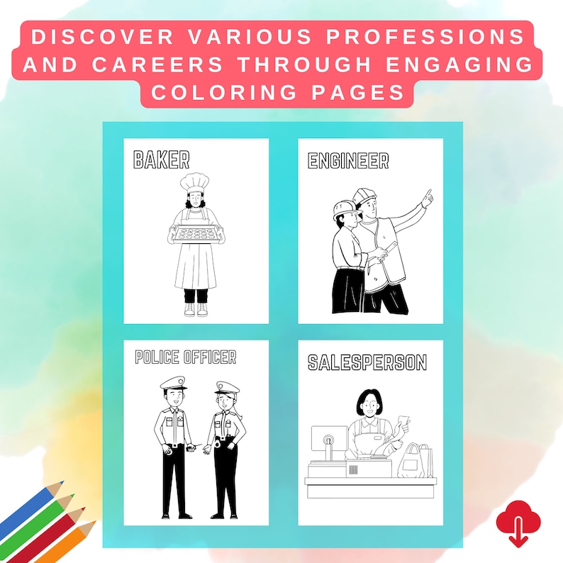 Occupations and Jobs - Coloring Pages for Kids - Etsy
