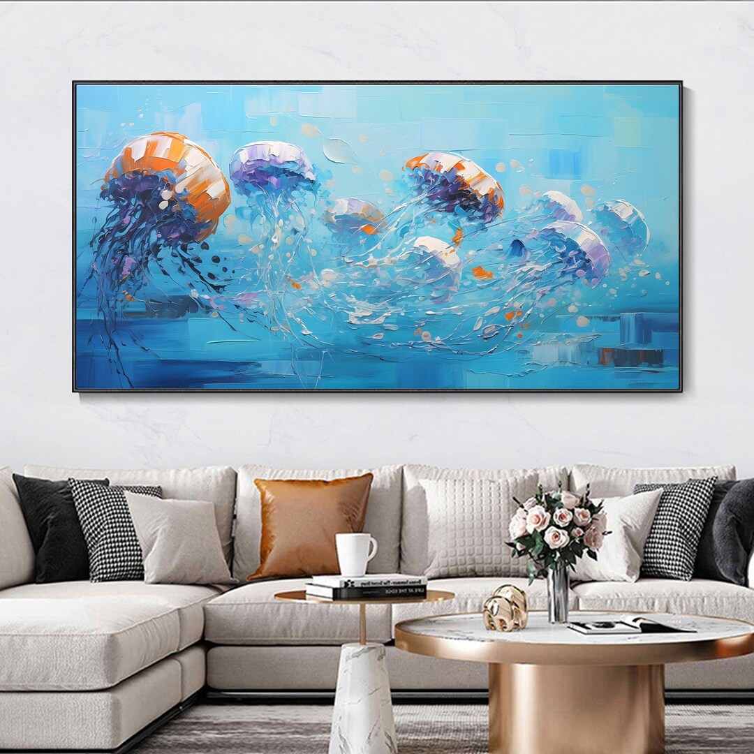 100% Hand Jellyfish Portrait Painting Original Marine Animal - Etsy