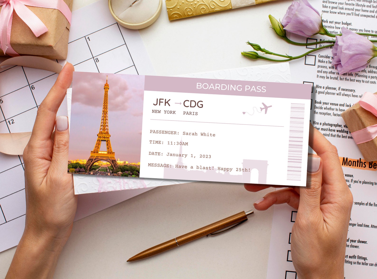 Editable Boarding Pass Template - Custom Boarding Card - Printable ...