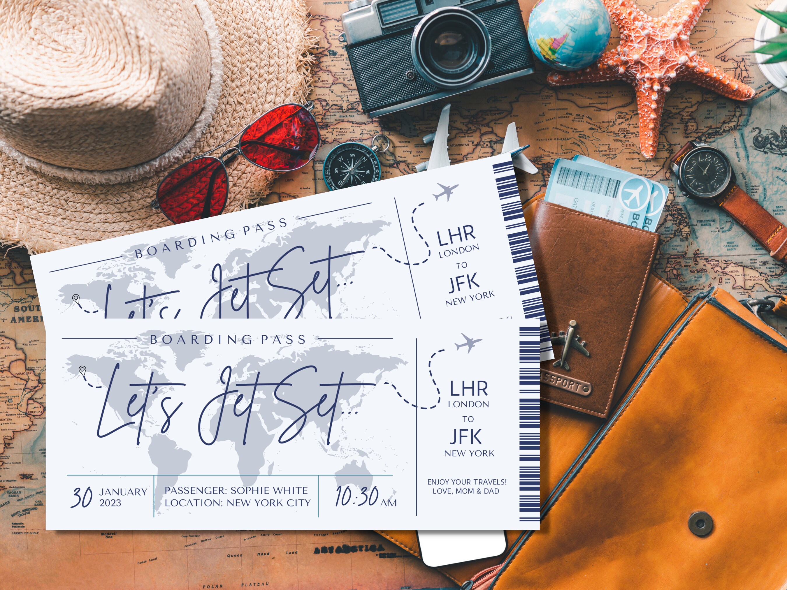 Editable Boarding Pass Template - Custom Boarding Card - Printable ...
