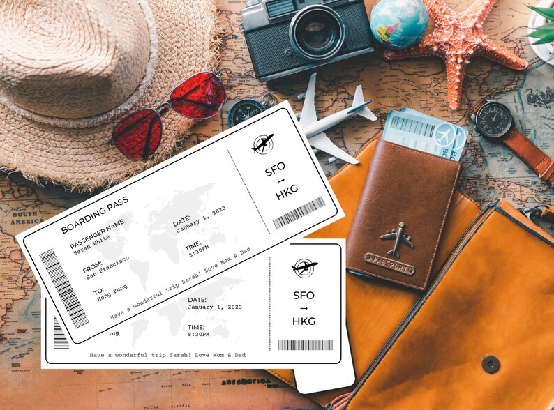 Editable Boarding Pass Template - Custom Boarding Card - Printable ...