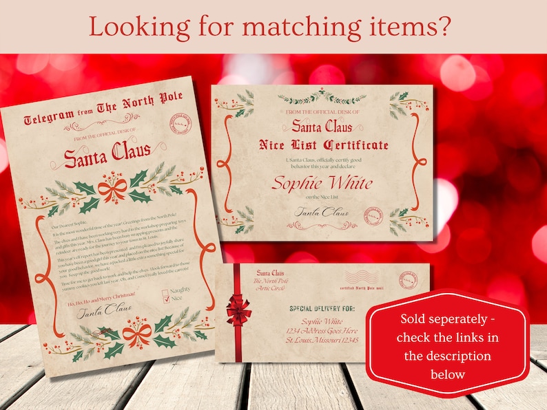 Editable Christmas Gift Voucher Template From Santa, Vintage Gift ...