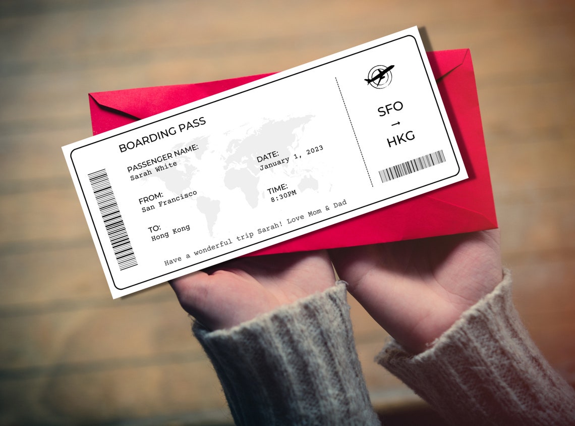 Editable Boarding Pass Template - Custom Boarding Card - Printable ...
