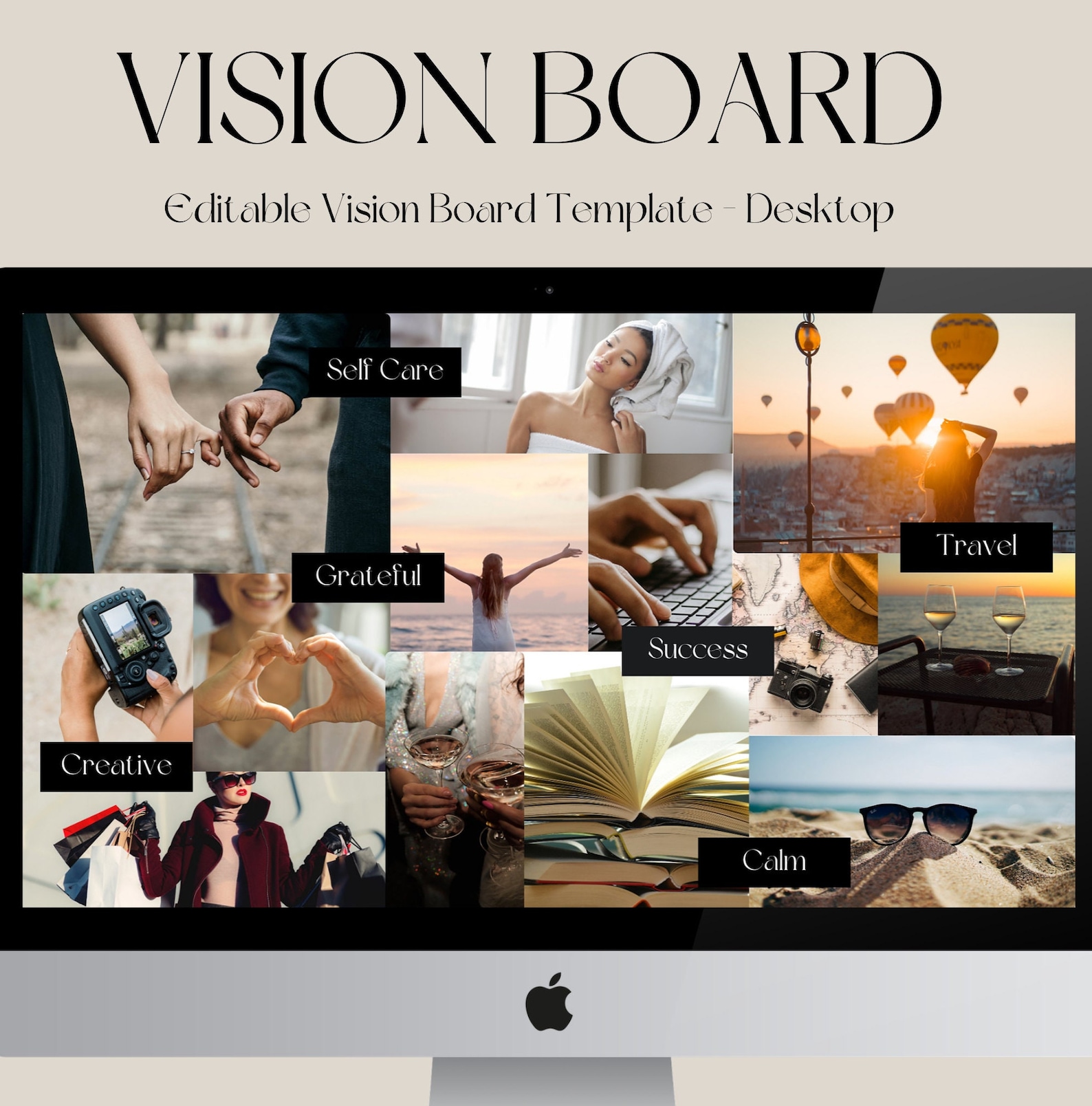 Digital Vision Board Template, 2024 Vision Board, Goal Planner, Goal ...