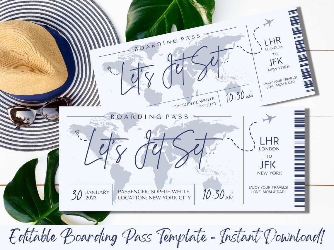 Editable Boarding Pass Template Custom Boarding Card - Etsy