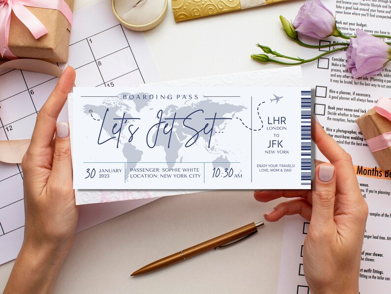Editable Boarding Pass Template - Custom Boarding Card - Printable ...