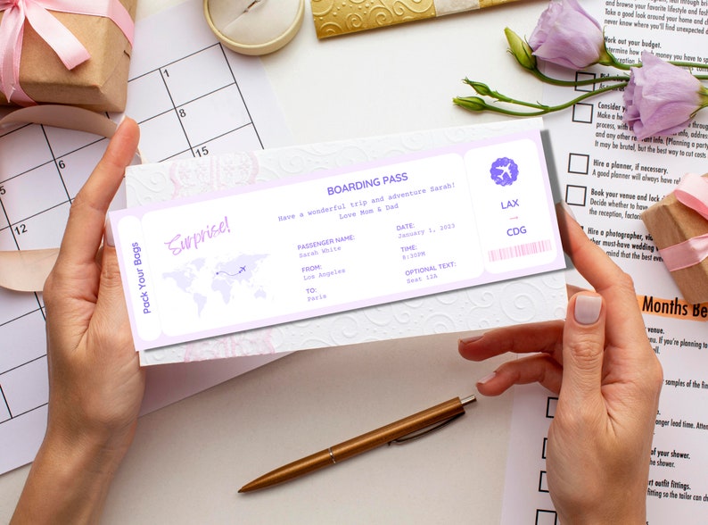 Editable Boarding Pass Template - Custom Boarding Card - Printable ...