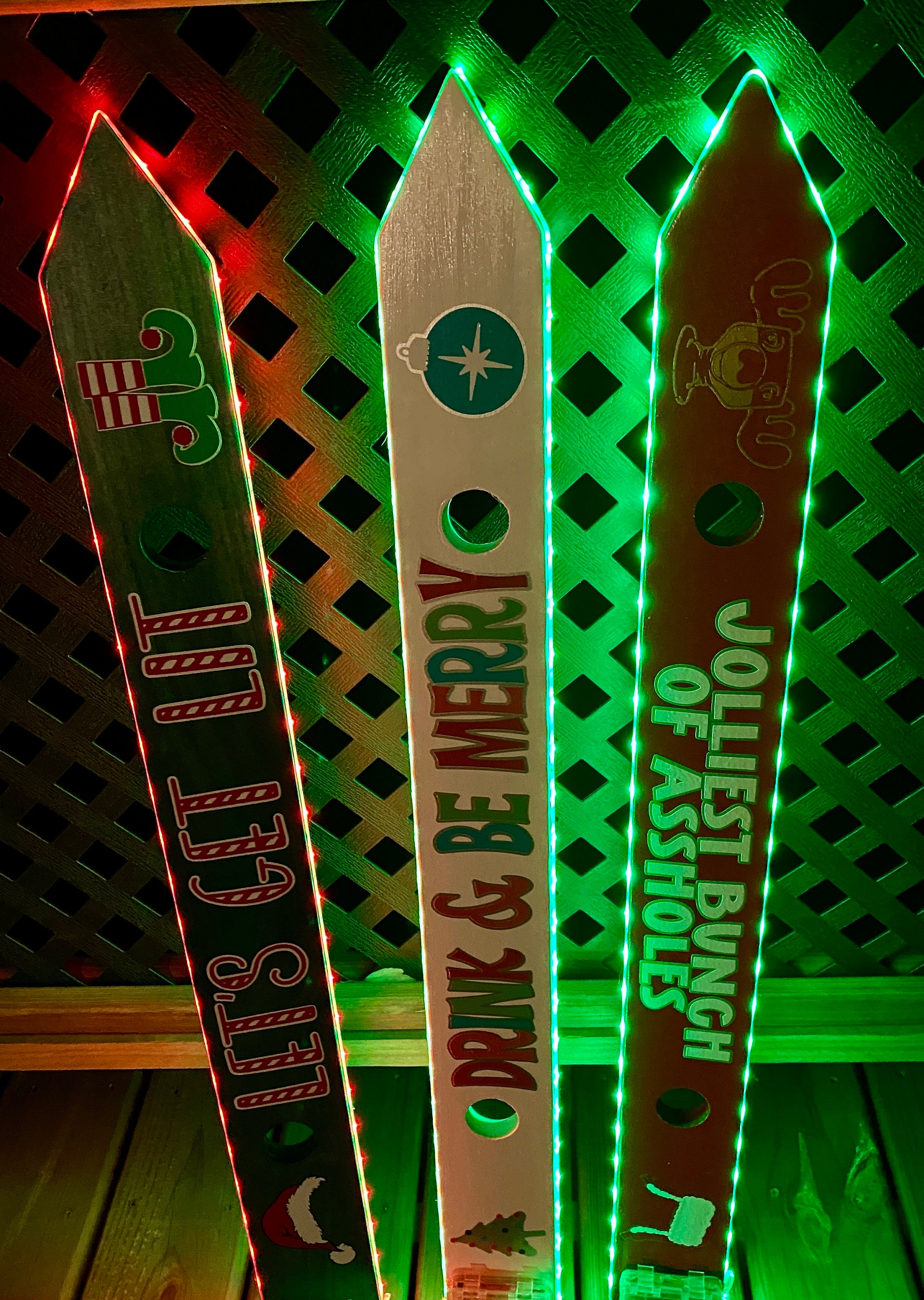 HOLIDAY Themed 2 Hole Shot Ski Shot Board, Ski for Shots, Ski Board ...