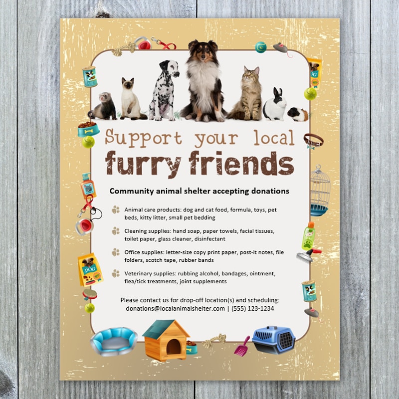 Animal Donations Template - Etsy