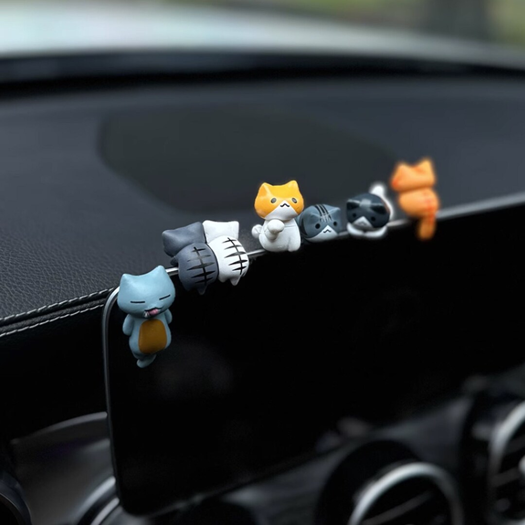 Cute Cat Car Rearview Mirror Accessory, Funny Animal Car Ornament ...