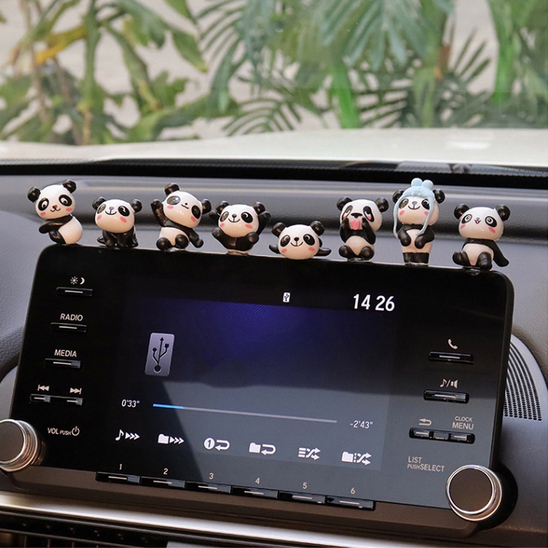 8pcs/set Car Dashboard Decor, Cartoon Panda Car Accessories, Car Screen ...