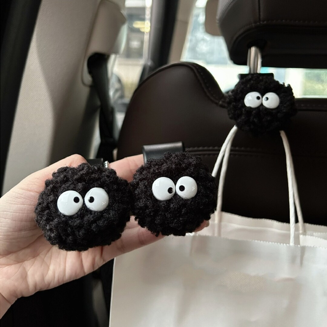 2pcs Black Briquettes Car Hook, Cute Car Seat Hook, Car Purse Hook, Car ...