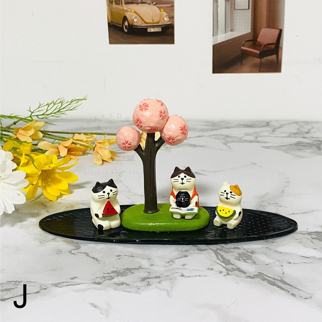 Cat Afternoon Tea Car Accessories, Animal Desktop Ornament, Cute Animal ...