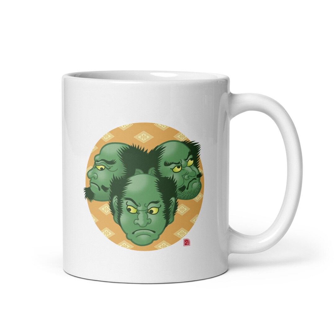 MAIKUBI Japanese Demon Pattern Printed Ceramic Mug - Etsy