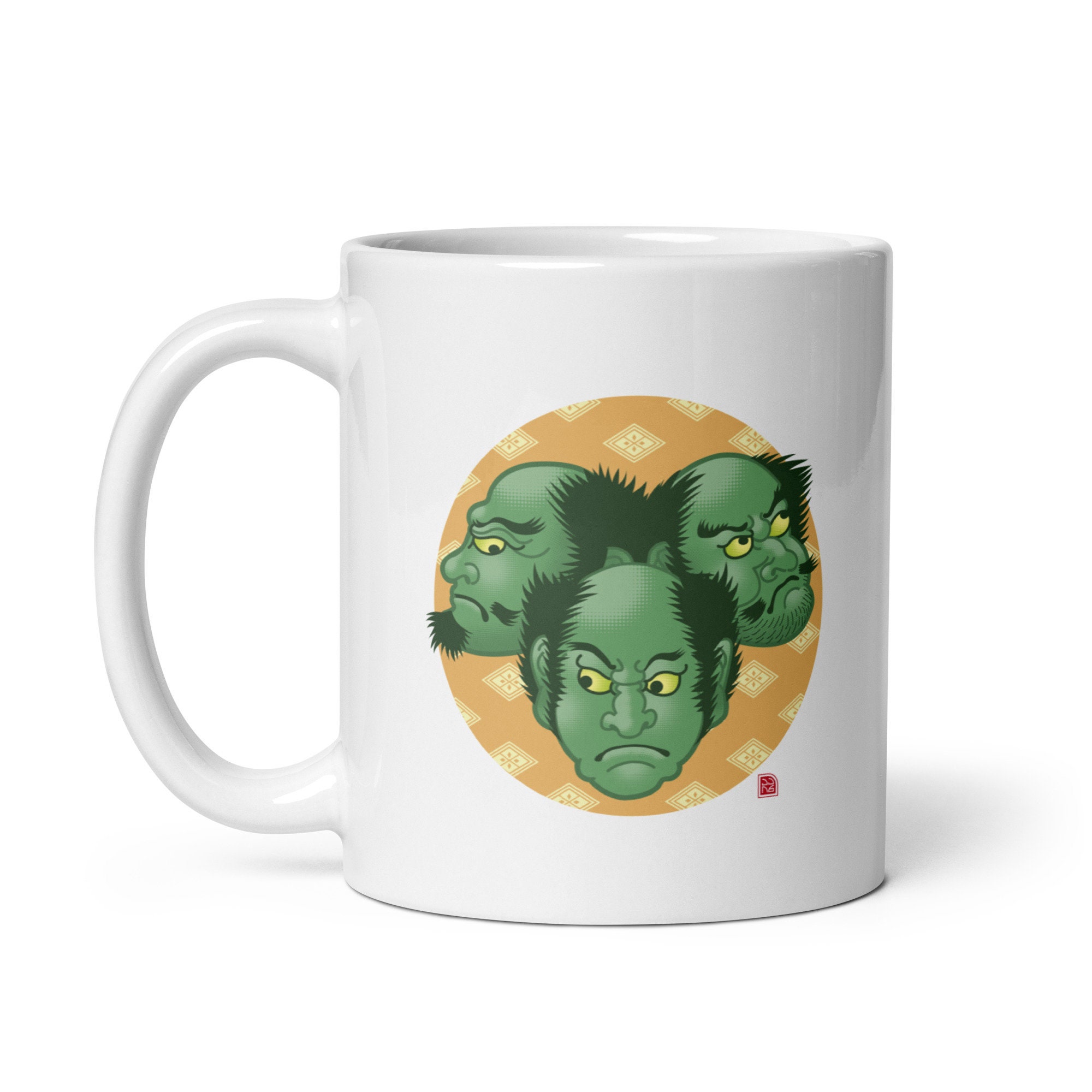 MAIKUBI Japanese Demon Pattern Printed Ceramic Mug - Etsy