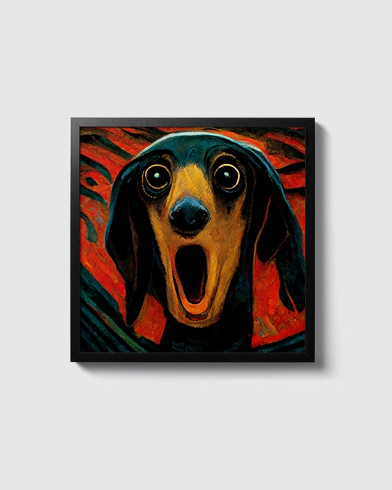 The Scream by Edvard Munch but With a Dachshund as Subject. - Etsy