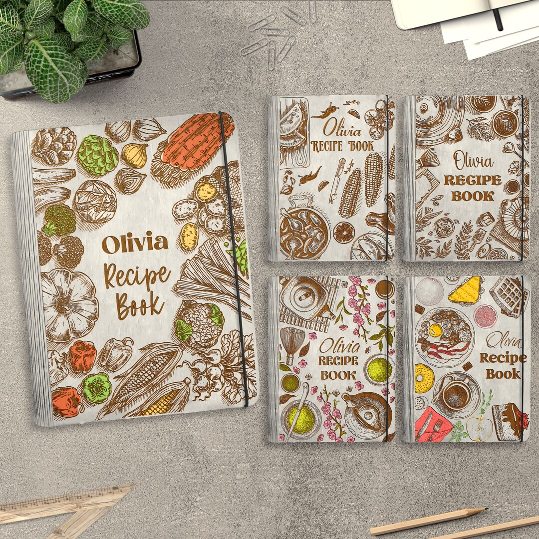 Personalized Recipe Book Cover Svg,wooden Cookbook Recipes Laser Cut ...