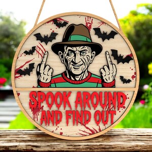 Freddy Halloween Laser Cut Sign SVG - Horror Wooden Wall Decor File SVG ...