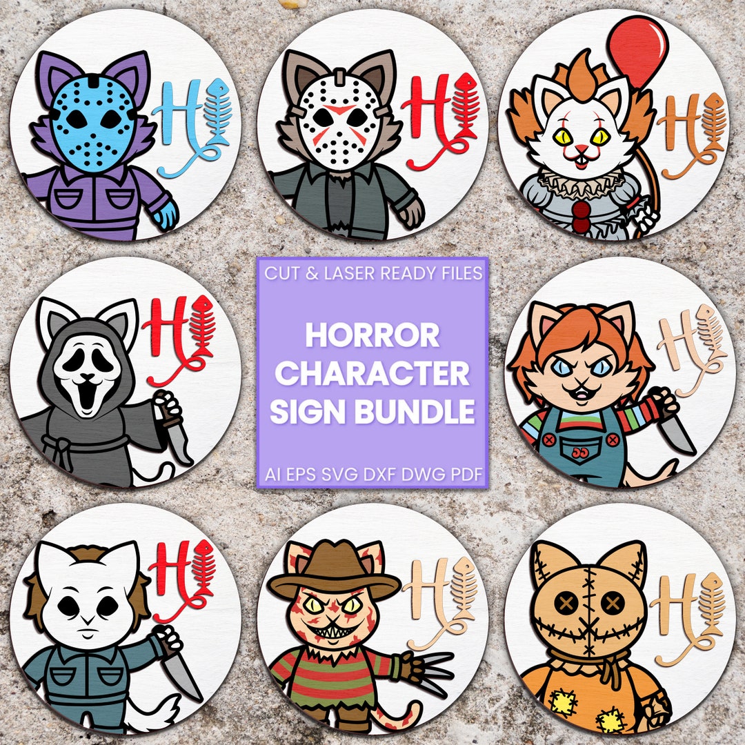 Hi Horror Cat Door Sign Svg Halloween Door Sign Svg Horror - Etsy