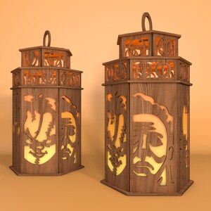 3D Horror Lantern Laser Cut File ,halloween Scene Lantern Svg, Night ...