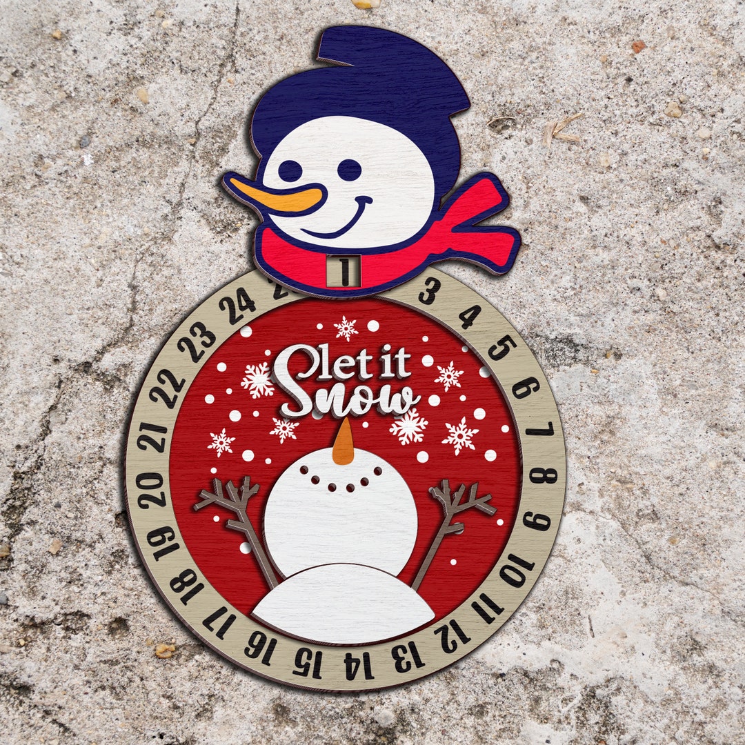 Snowman Countdown Svg, Let It Snow Countdown Svg, Countdown Calendar ...