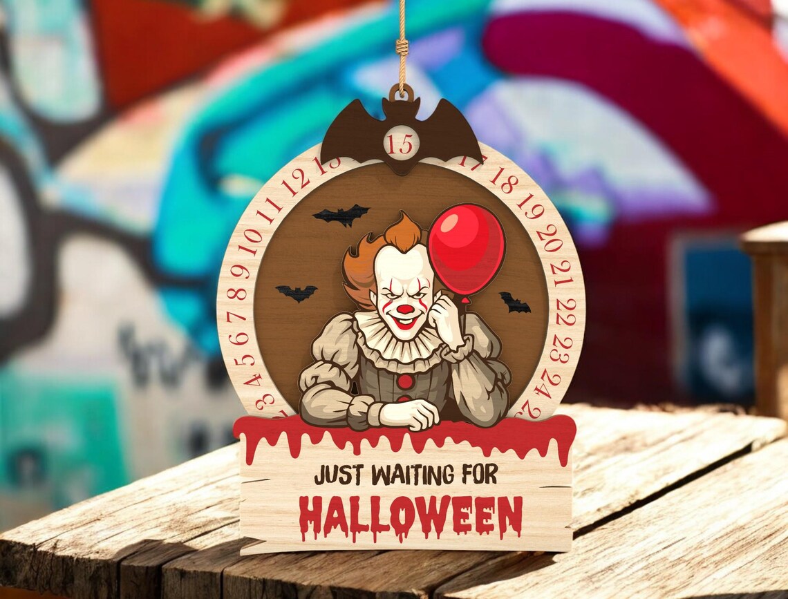 Pennywise Halloween Countdown SVG, Horror Clown Laser Cut File ...