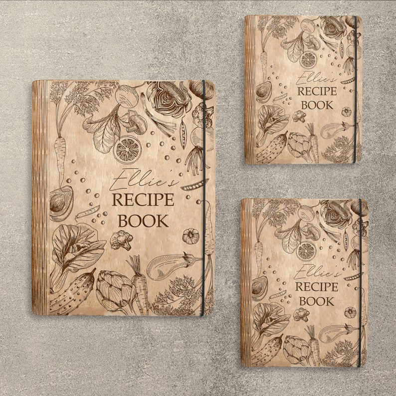 Personalized Recipe Book Cover Svg,wooden Cookbook Recipes Laser Cut ...