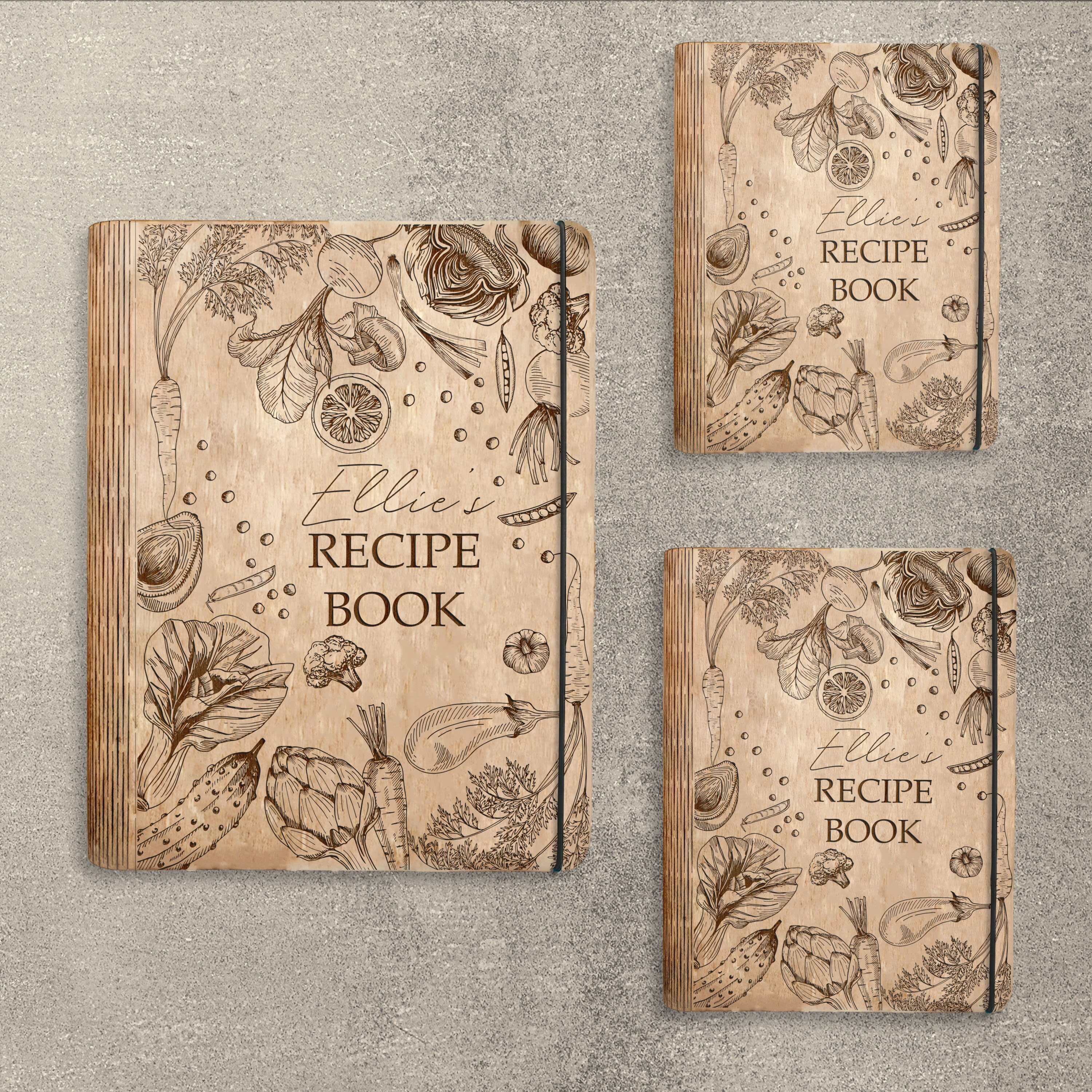 Personalized Recipe Book Cover Svg,wooden Cookbook Recipes Laser Cut ...