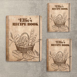 Personalized Recipe Book Cover Svg,wooden Cookbook Recipes Laser Cut ...