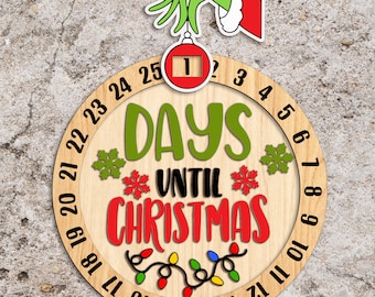 Christmas Cartoon Countdown Svg, Christmas Countdown Svg, Countdown ...