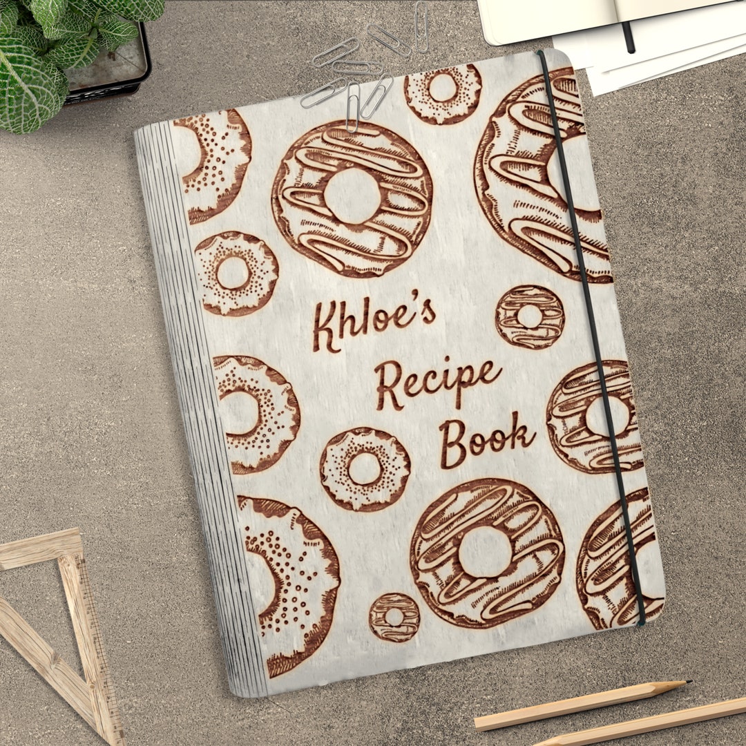 Personalized Recipe Book Cover Svg, Wooden Cookbook Recipes Laser Cut ...